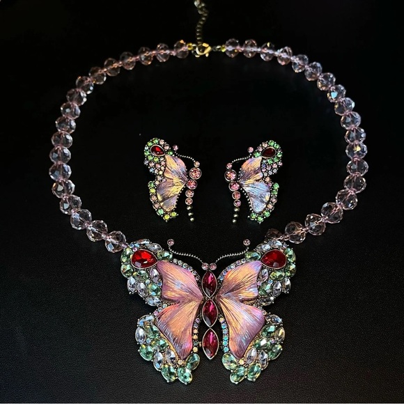 Heidi Daus | Jewelry | Heidi Daus Pink And Red Butterfly Monarch Magic ...